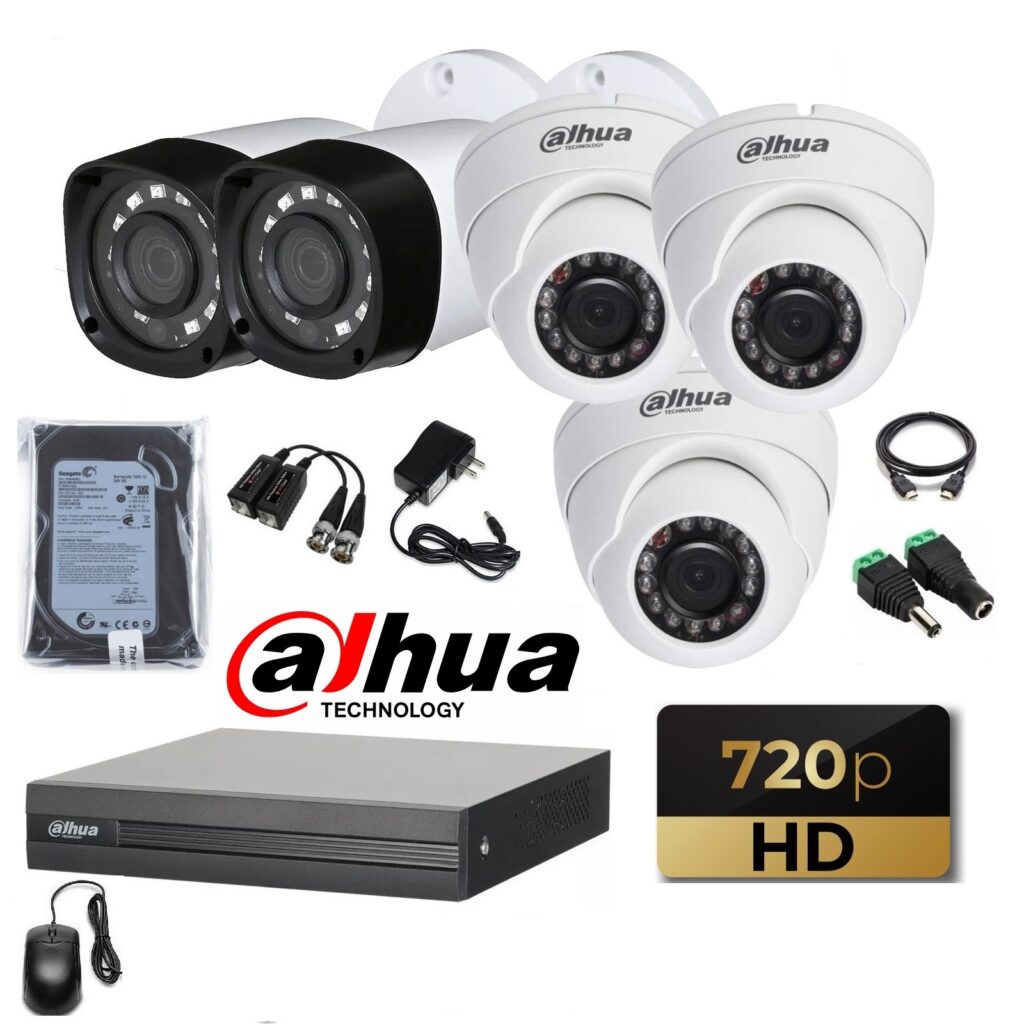 kit 5 Cámaras Seguridad HD720p Dahua + 500Gb
